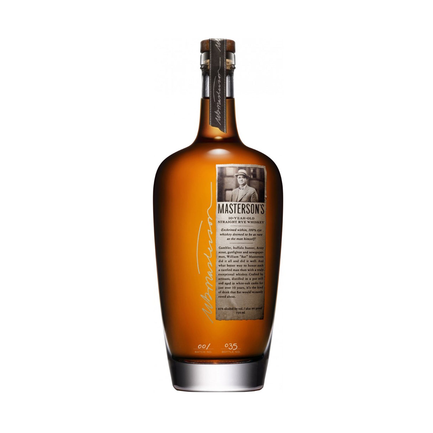 Masterson's 10 Year Old Straight Rye Whiskey 750ml – Bourbon Brothers ...